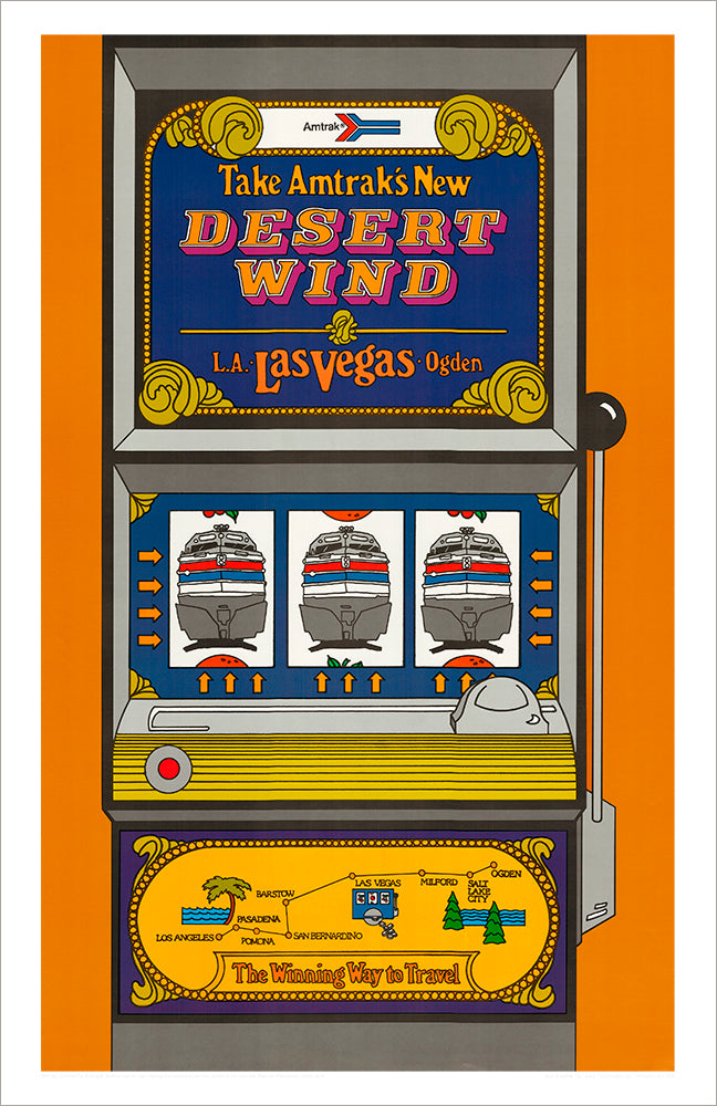 Amtrak Desert Wind Vegas Advertisement Poster – Transit Gifts