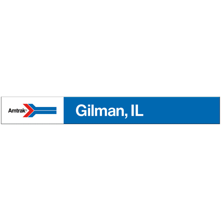 Amtrak Retro Gilman, IL Station Sign – Transit Gifts